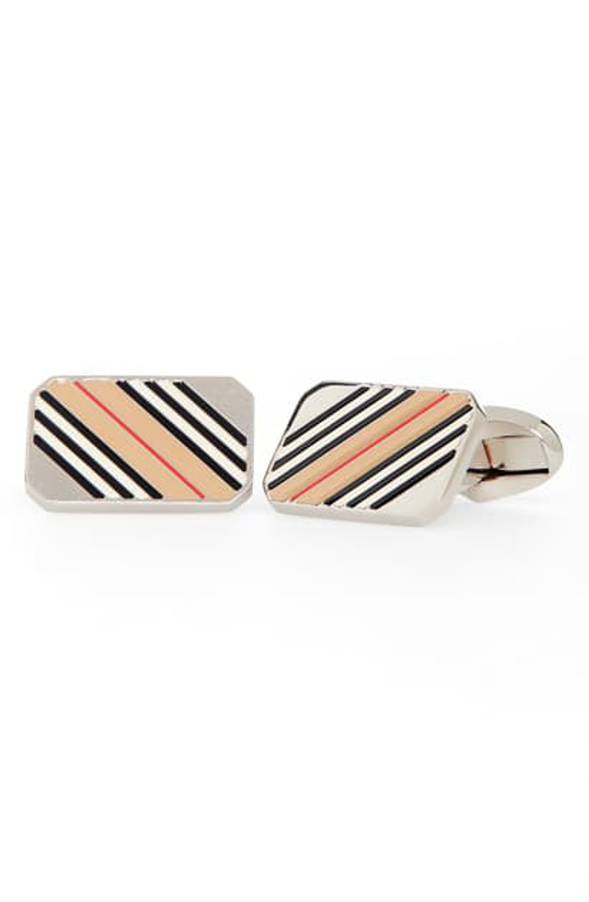 Burberry Icon Stripe Cuff Links In Palladio | WHAT’S ON THE STAR?