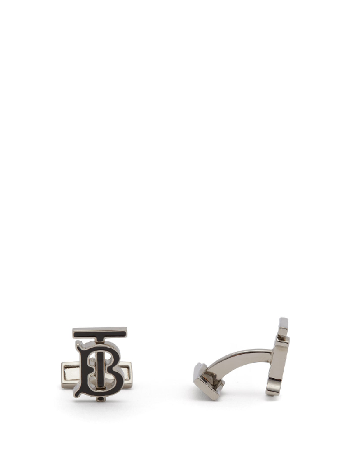 Burberry Logo-engraved Enamelled Brass Cufflinks In Silver Multi | WHAT ...