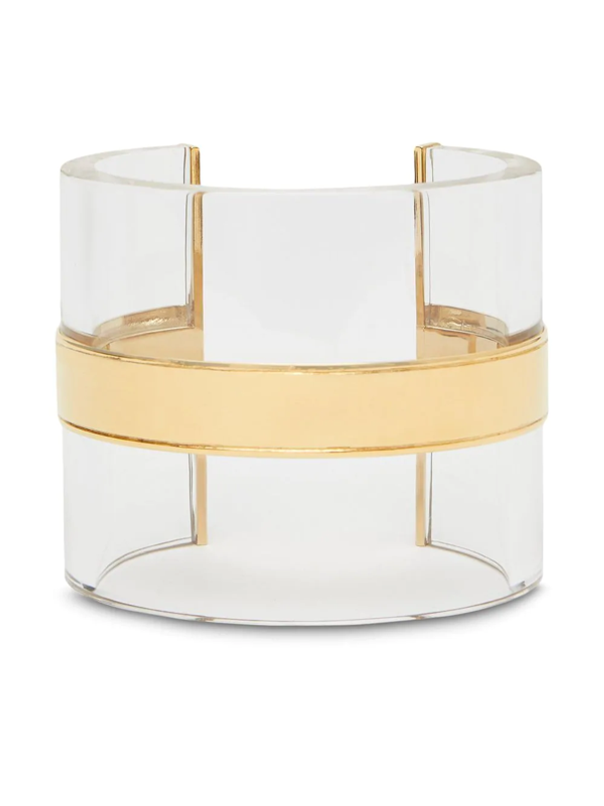 Burberry Transparent Cylindrical Cuff In Gold | WHAT’S ON THE STAR?