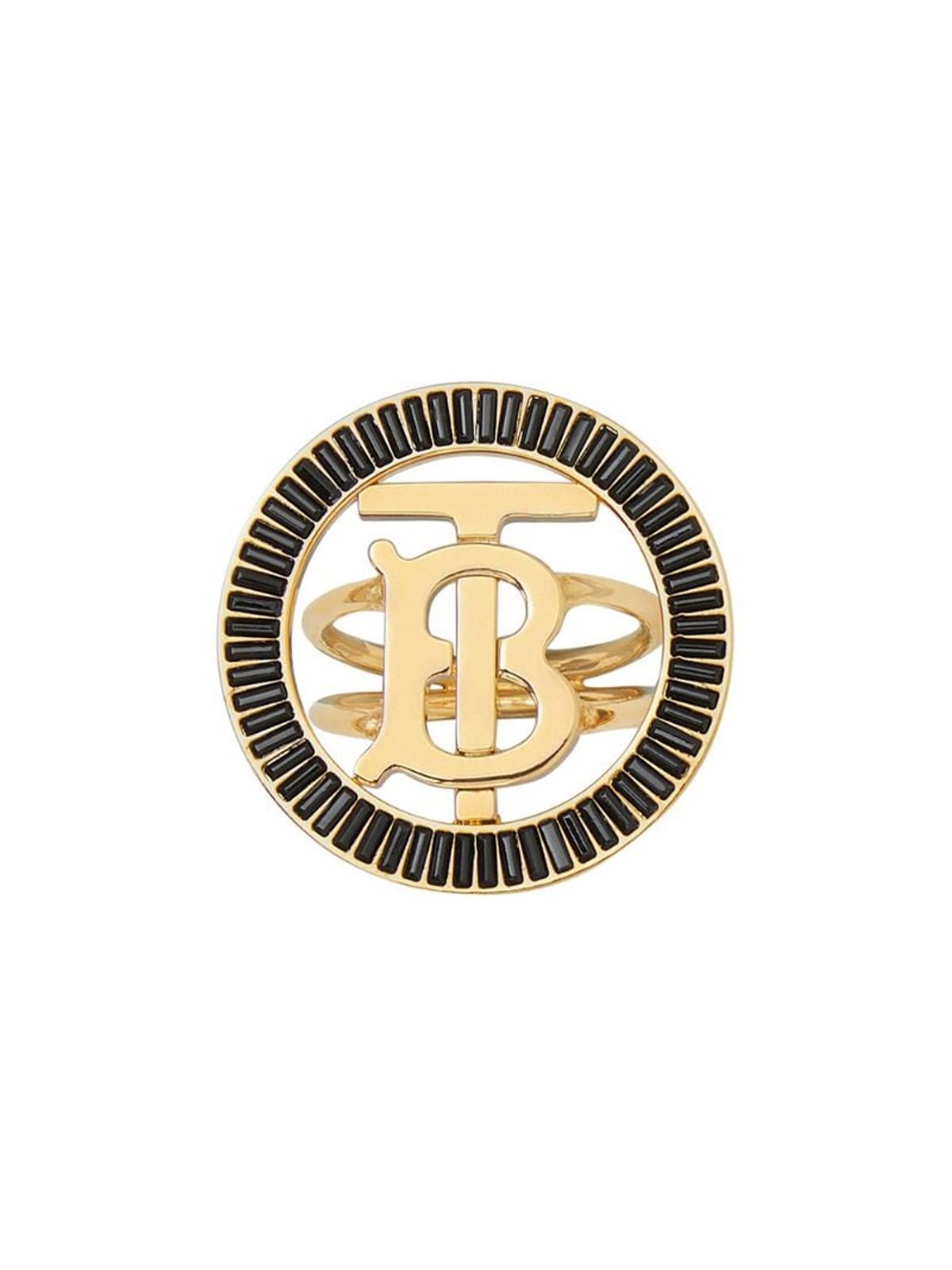 Burberry Monogram Motif Crystal-embellished Ring In Gold | WHAT’S ON ...