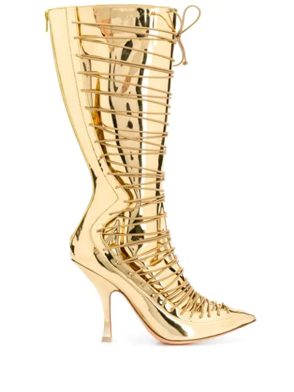 Y/Project Lace-up Thigh High Boots In Gold | WHAT’S ON THE STAR?