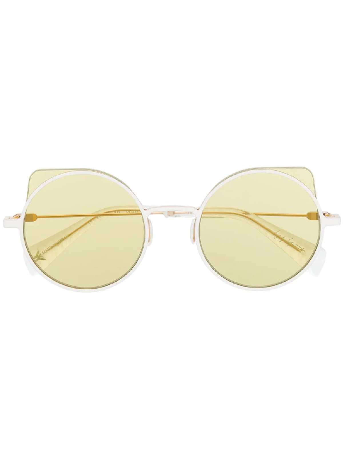 Yohji Yamamoto Wingtip Tinted Sunglasses In White | WHAT’S ON THE STAR?