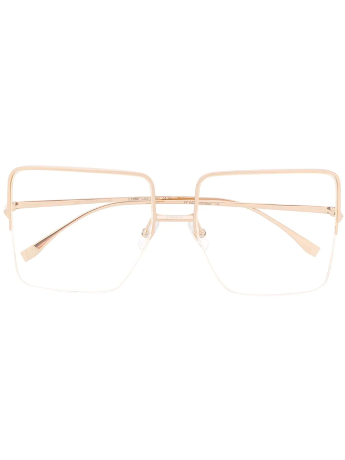 Fendi Half-rim Square Frame Glasses In Gold | WHAT’S ON THE STAR?