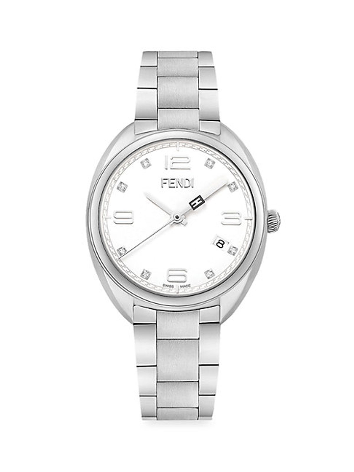 Fendi Momento Fendi Stainless Steel & Diamond Bracelet Watch In Grey ...