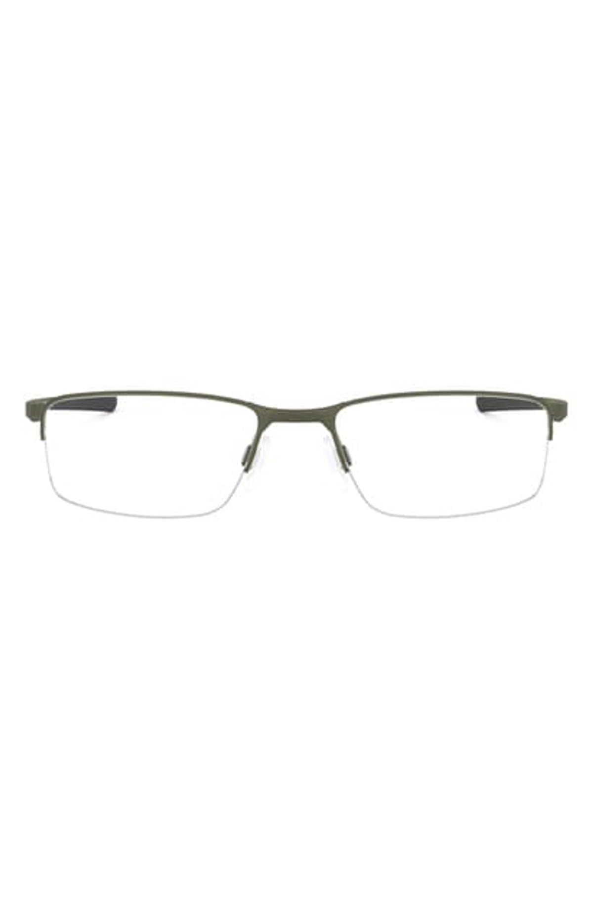 Oakley 52mm Semi Rimless Rectangular Optical Glasses In Satin Olive ...