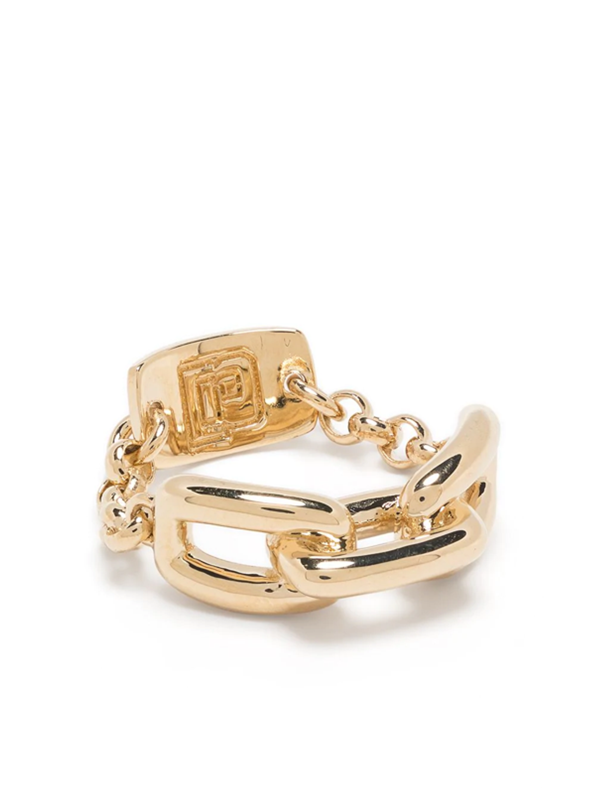 Paco Rabanne Chain-link Brass Ring In Gold | WHAT’S ON THE STAR?