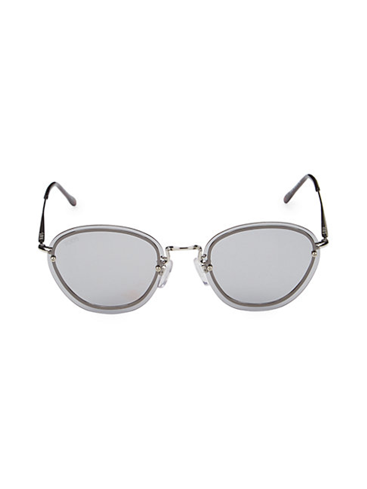 Tod's 55mm Round Sunglasses In Silver Black | WHAT’S ON THE STAR?