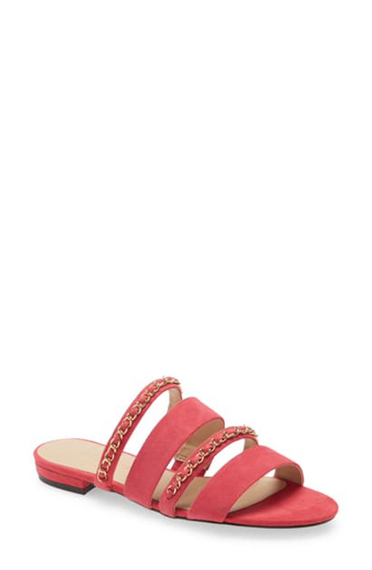 Karl Lagerfeld Caliana Slide Sandal In Watermelon Suede | WHAT’S ON THE ...