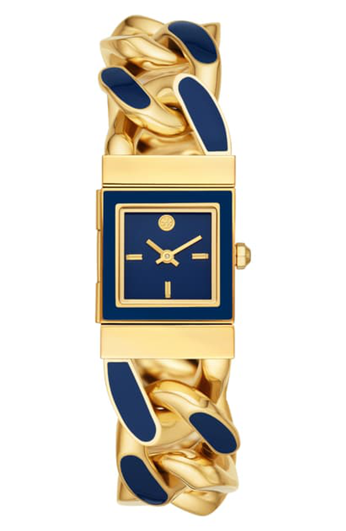 Tory Burch The Tilda Goldtone Stainless Steel Chain Link Bracelet Watch ...