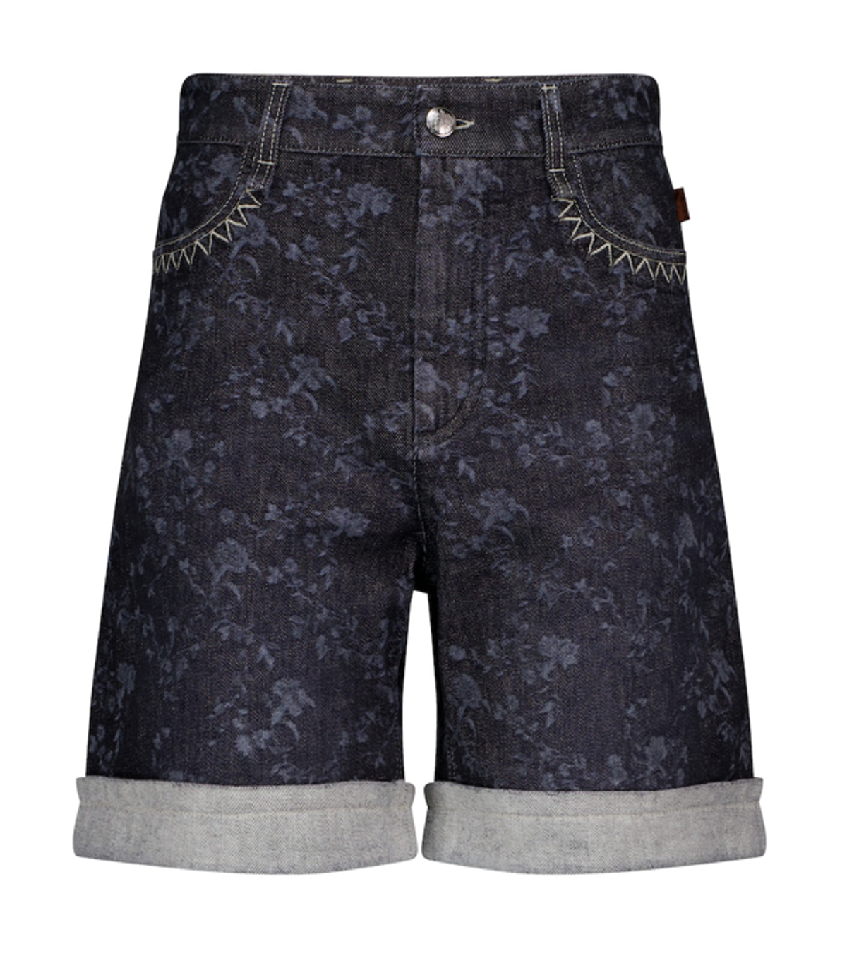 Chloé High-rise Denim Bermuda Shorts In Grey | WHAT’S ON THE STAR?