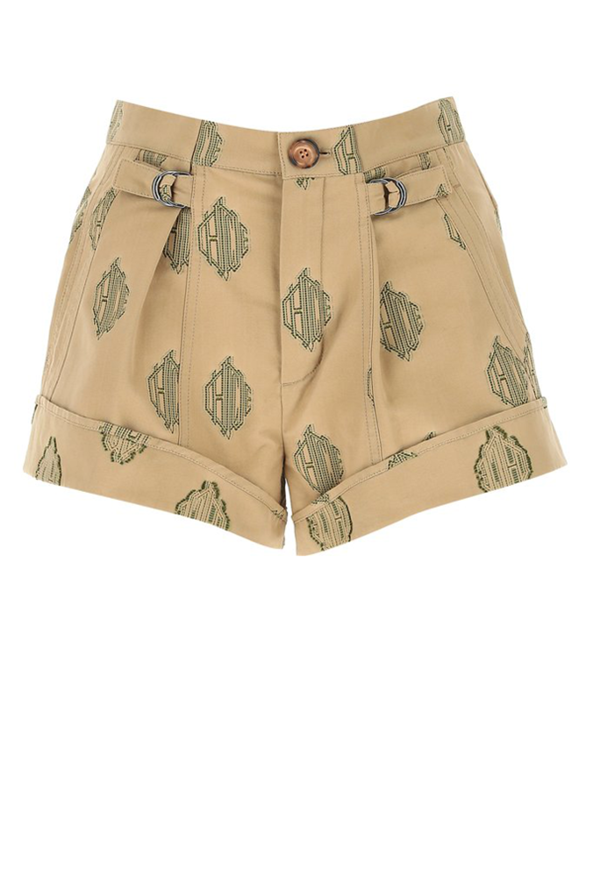 Chloé Chloé Allover Monogram Logo Shorts In Beige | WHAT’S ON THE STAR?