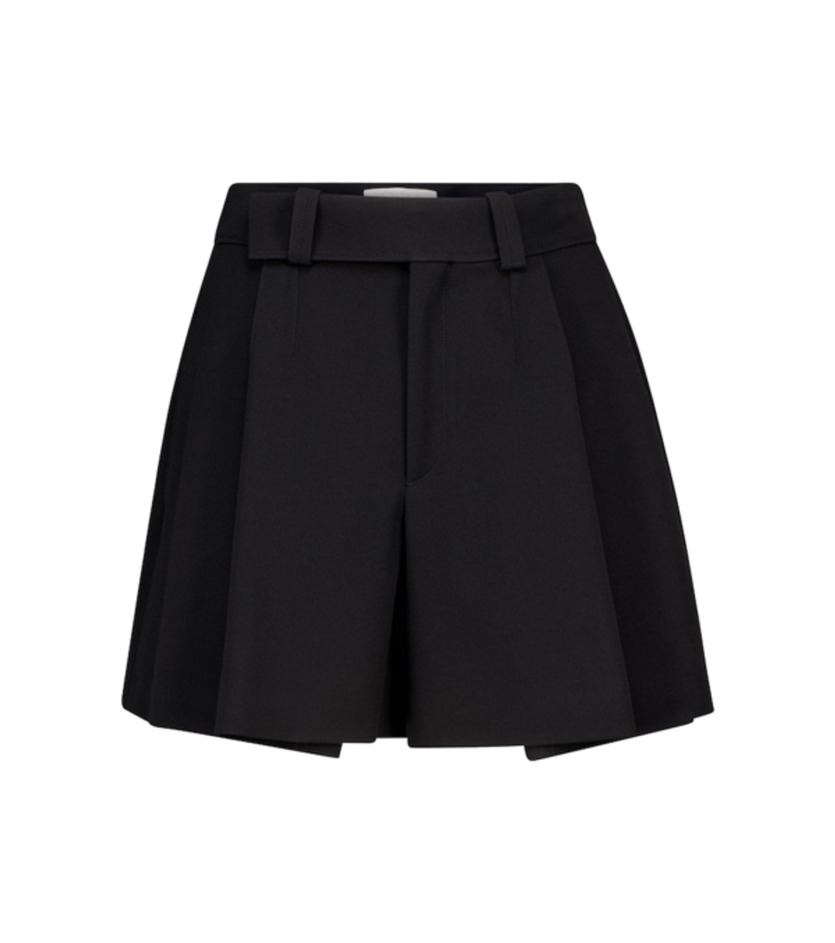 Chloé High-rise Pleated Cady Shorts In Black | WHAT’S ON THE STAR?