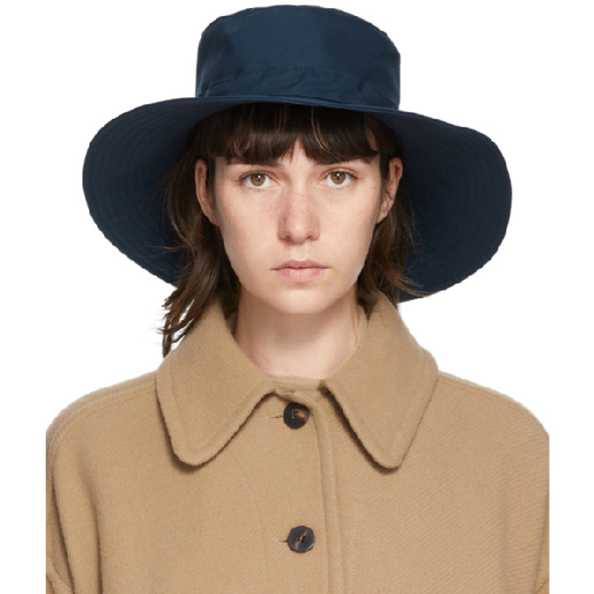 Chloé Chloe Navy Drawstring Beach Hat In 48a Navy | WHAT’S ON THE STAR?