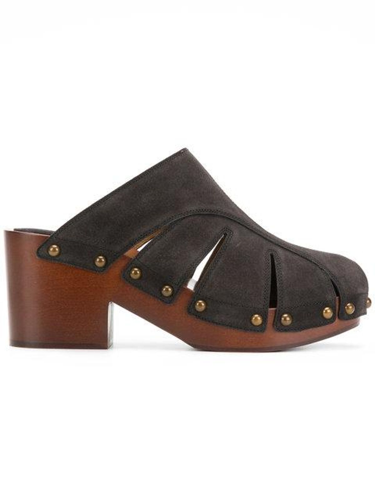 Chloé Rivet Cut-out Mules In Brown | WHAT’S ON THE STAR?