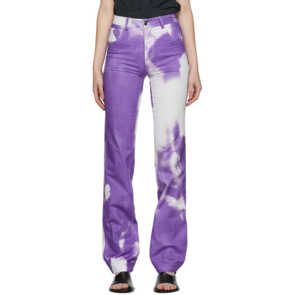 Ottolinger Ottolinger Purple And White Five Pocket Jeans In Purplecloud ...