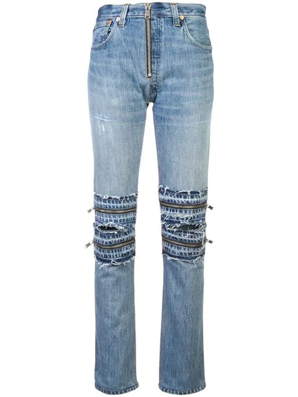 Re/Done Multi Zip Details Jeans In Black | WHAT’S ON THE STAR?