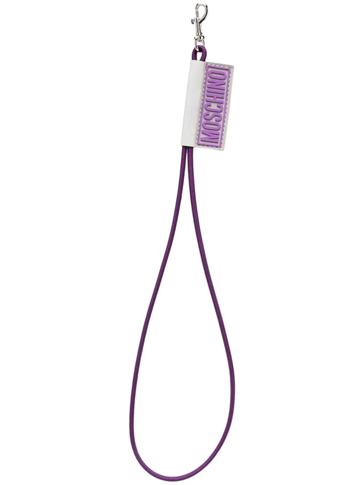 Moschino Keyring Neck Strap In Purple | WHAT’S ON THE STAR?