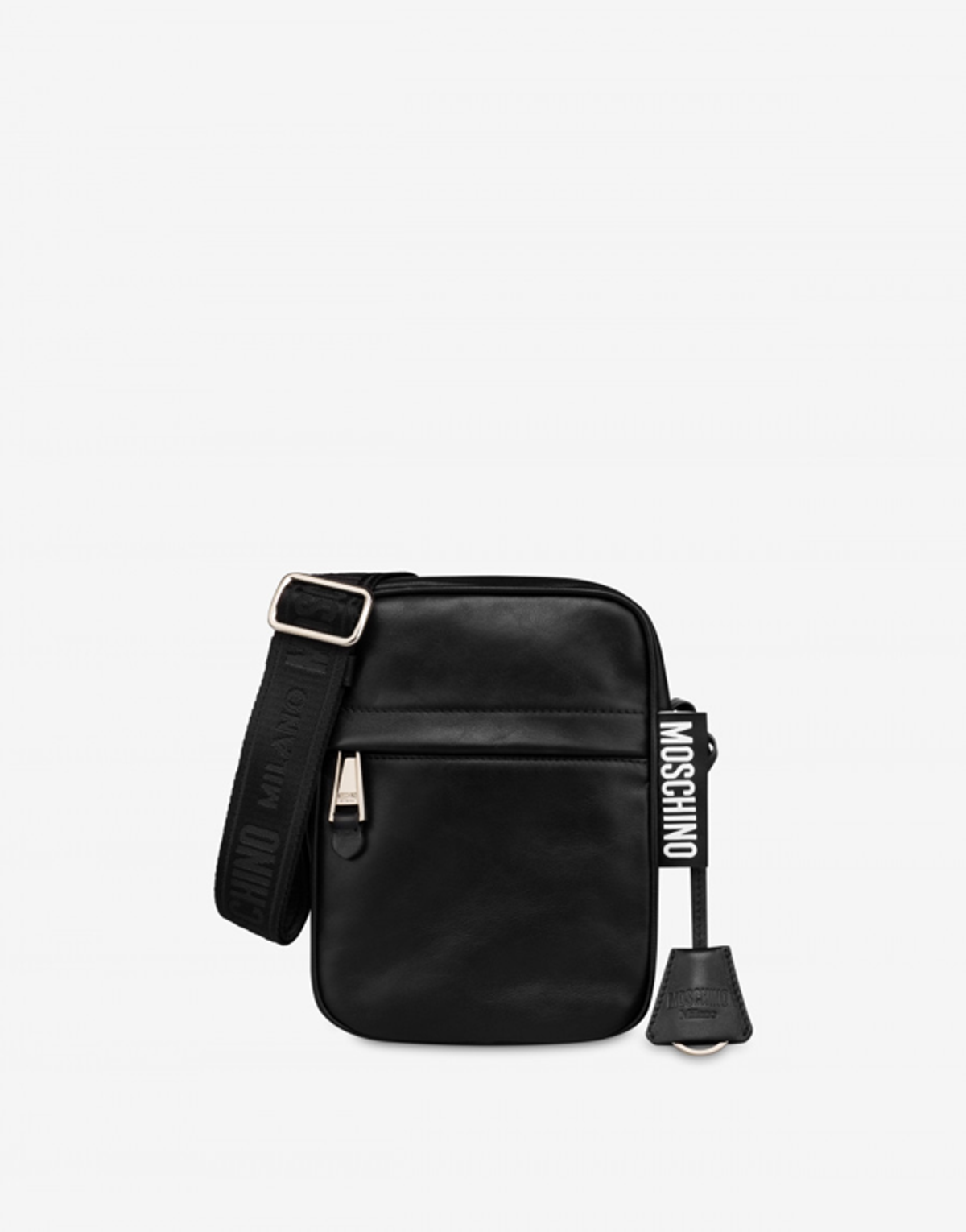 Moschino Macro Label Shoulder Bag In Black | WHAT’S ON THE STAR?