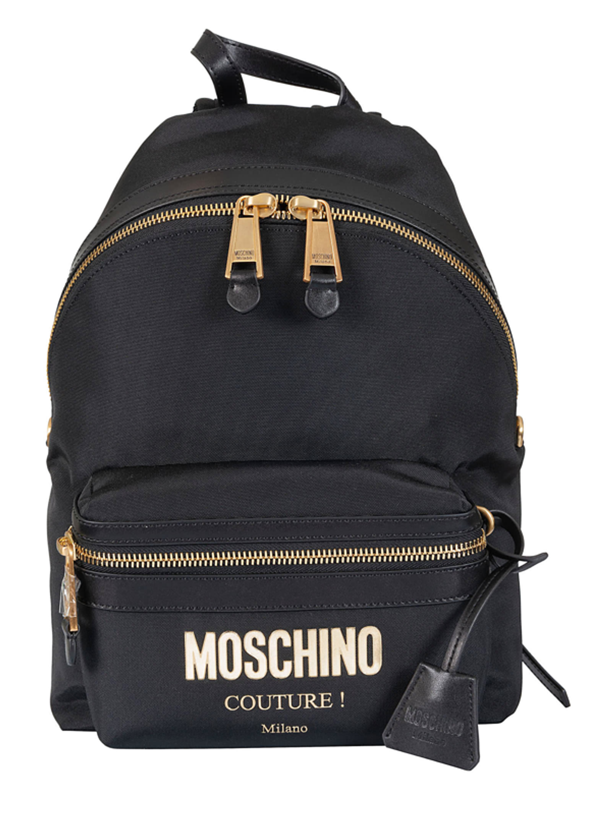 Moschino Couture Logo Backpack In Black/gold | WHAT’S ON THE STAR?