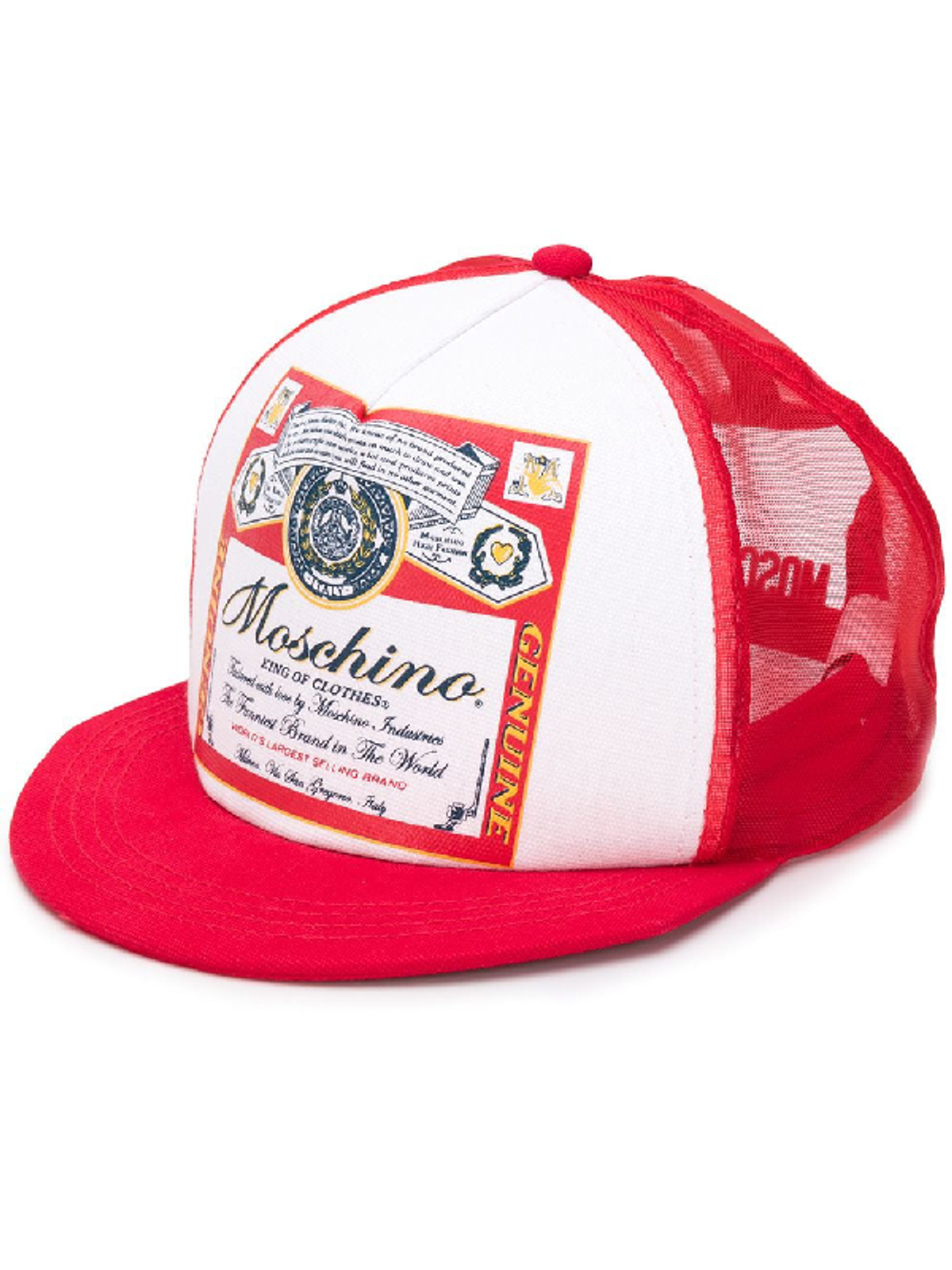 Moschino Budweiser Cotton Baseball Cap In Red | WHAT’S ON THE STAR?