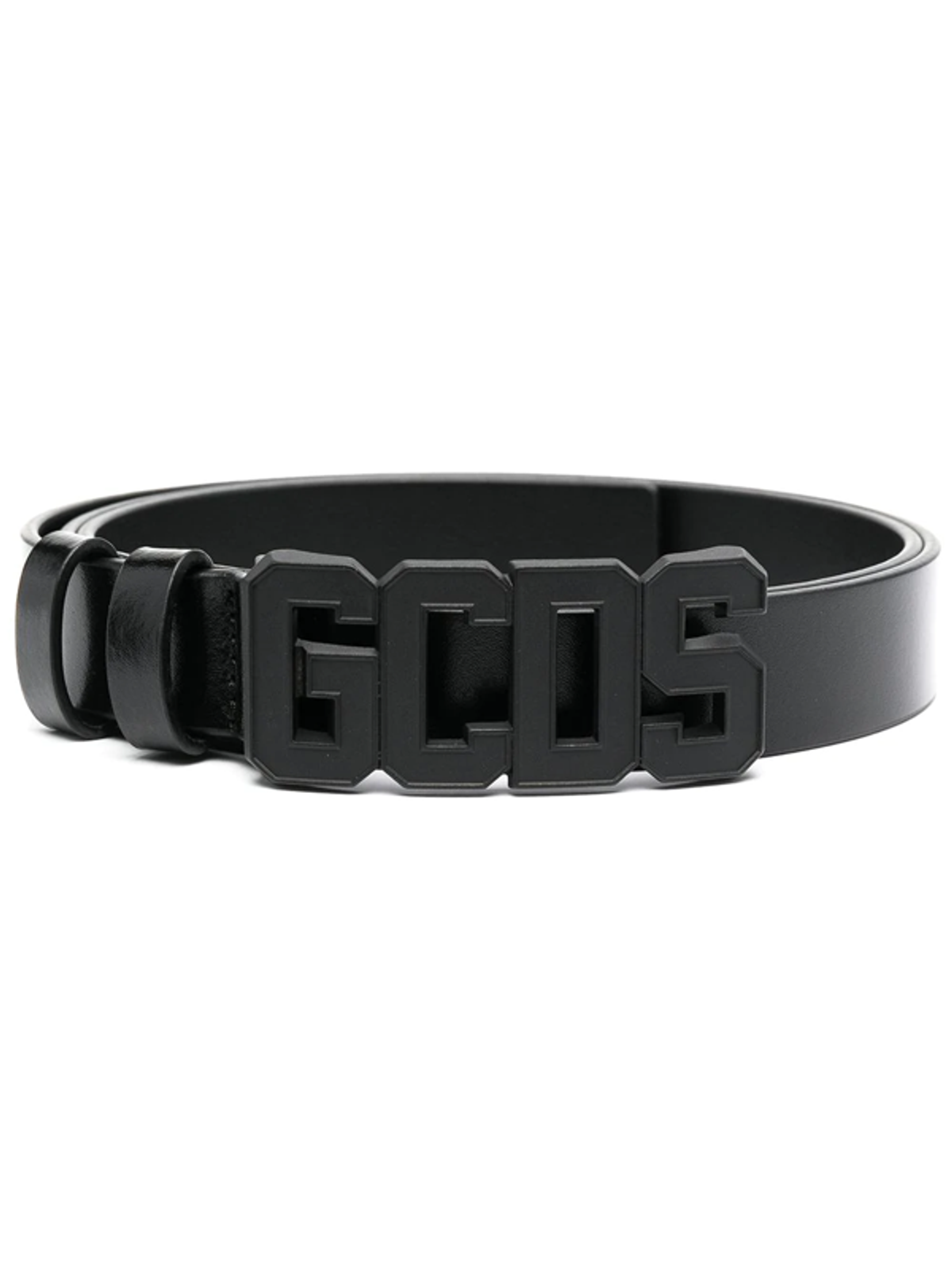 GCDS Logo-plaque Leather Belt In Black | WHAT’S ON THE STAR?