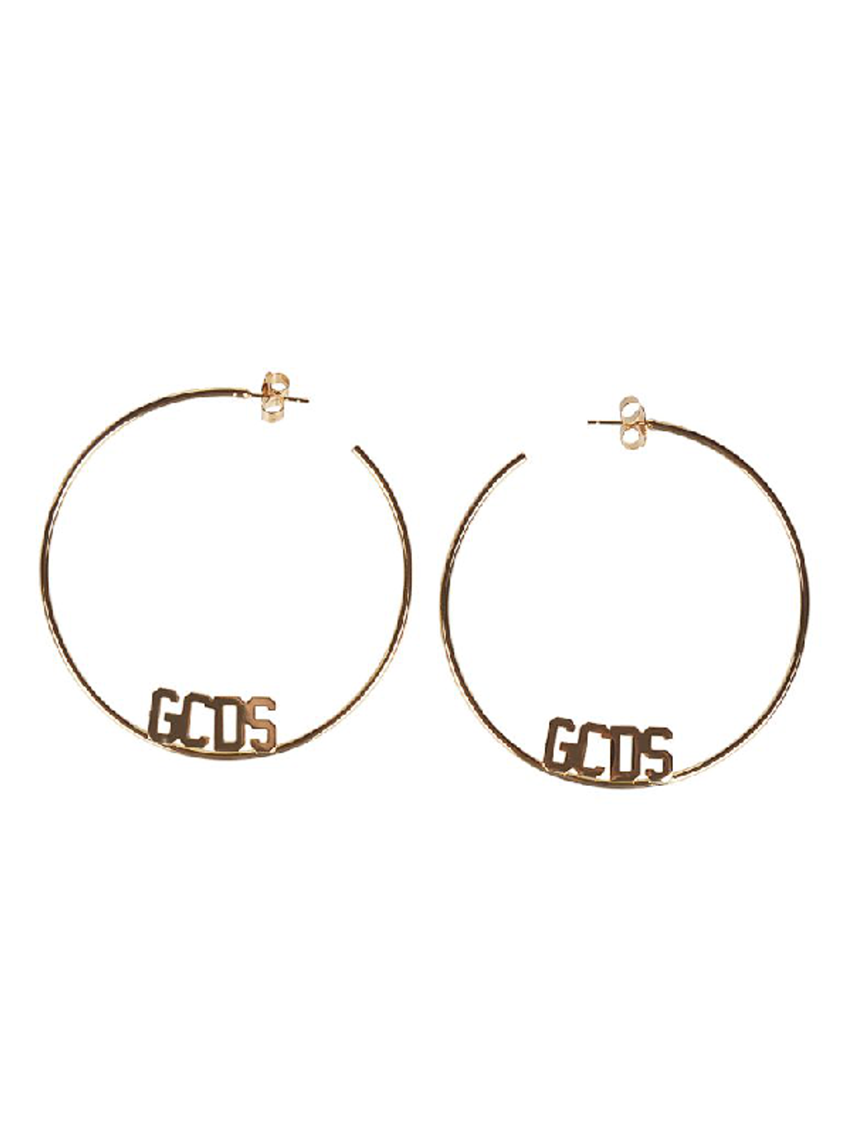 GCDS Logo Plaque Earrings In Gold | WHAT’S ON THE STAR?
