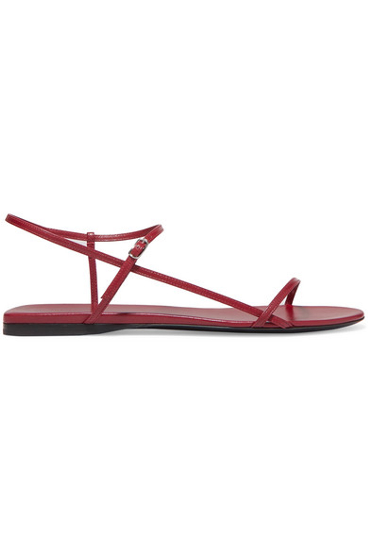 The Row Women's Bare Flat Leather Sandals In Red | WHAT’S ON THE STAR?