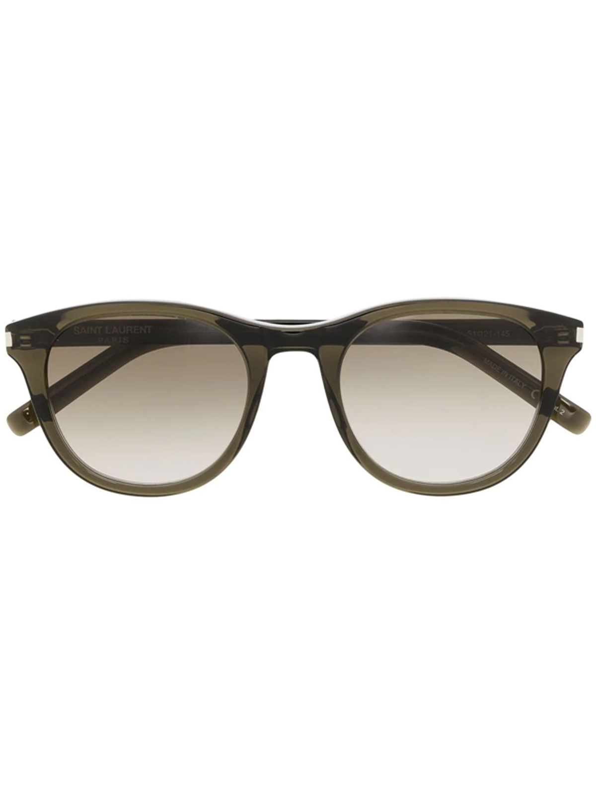 Saint Laurent Sl401 Round Frame Glasses In Green | WHAT’S ON THE STAR?