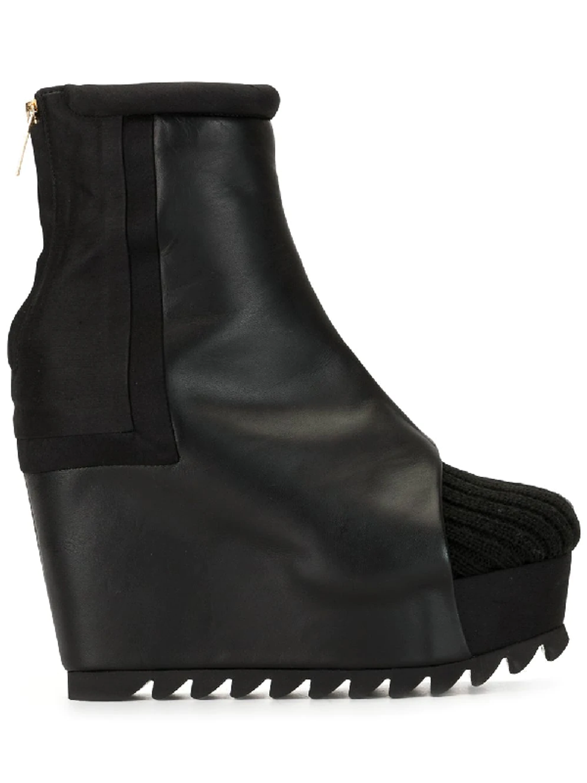 Undercover Knitted Toecap Wedge Boots In Black | WHAT’S ON THE STAR?