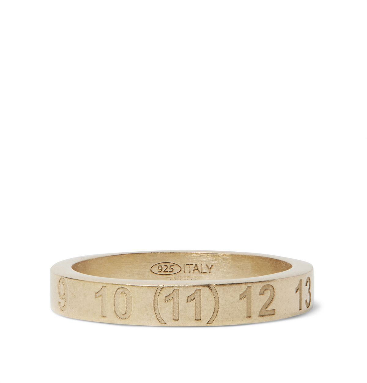Maison Margiela Logo-engraved Brushed Gold-plated Ring | WHAT’S ON THE ...