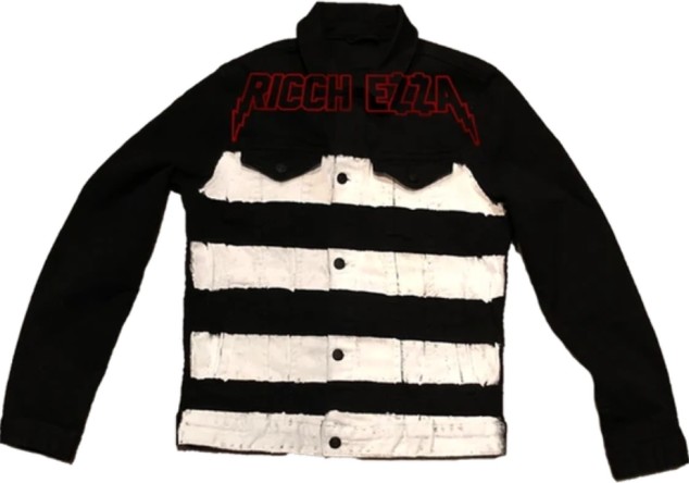 Ricchezza Forever Payme Striped Denim Jacket | WHAT’S ON THE STAR?