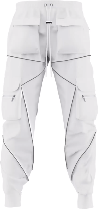 Guapi Pearl White Reflective Cargo Pants | WHAT’S ON THE STAR?