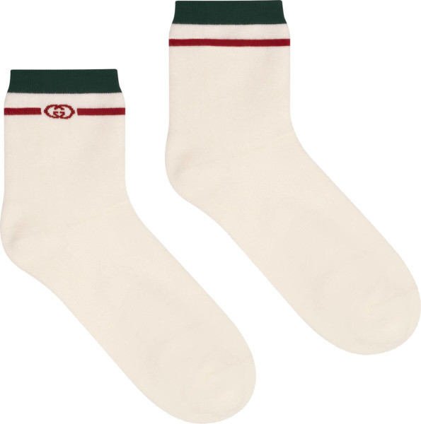 Gucci Green & Red Striped White Socks | WHAT’S ON THE STAR?