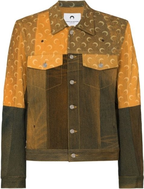 Marine Serre Crescent Moon Print Patchwork Denim Jacket | WHAT’S ON THE ...