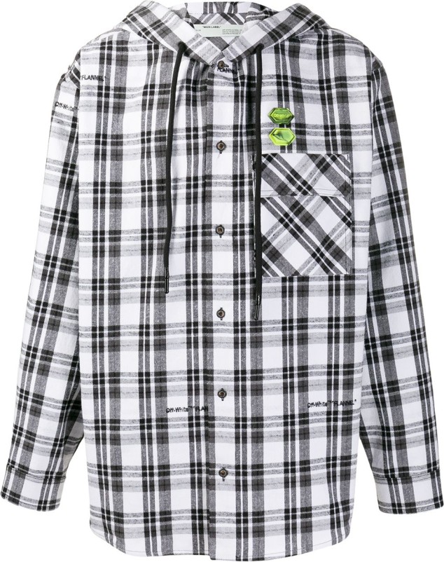 Off-White Check Pattern Hooded Shirt | WHAT’S ON THE STAR?